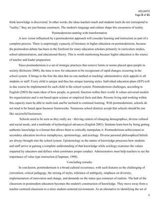 Dr. W.A. Kritsonis, Educational Philosophy | PDF