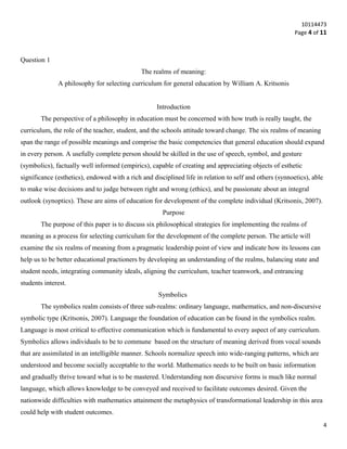 Dr. W.A. Kritsonis, Educational Philosophy | PDF