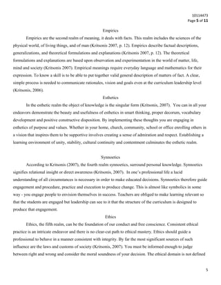 Dr. W.A. Kritsonis, Educational Philosophy | PDF