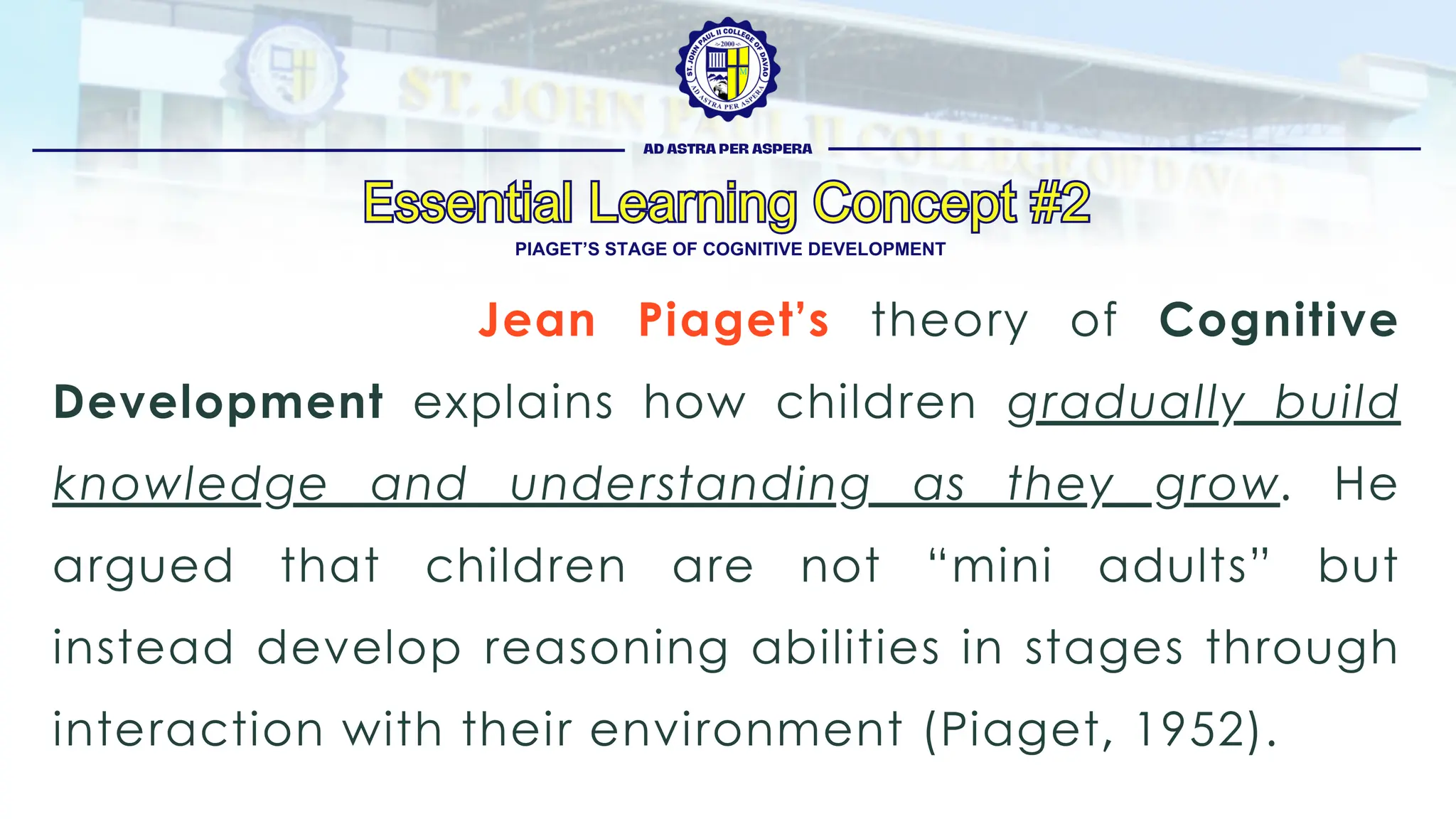 JEAN PIAGET’S STAGES OF COGNITIVE DEVELOPMENT | PDF