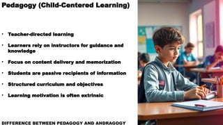 ANDRAGOGY AND PEDAGOGY DIFFERENCE AND SI | PPTX