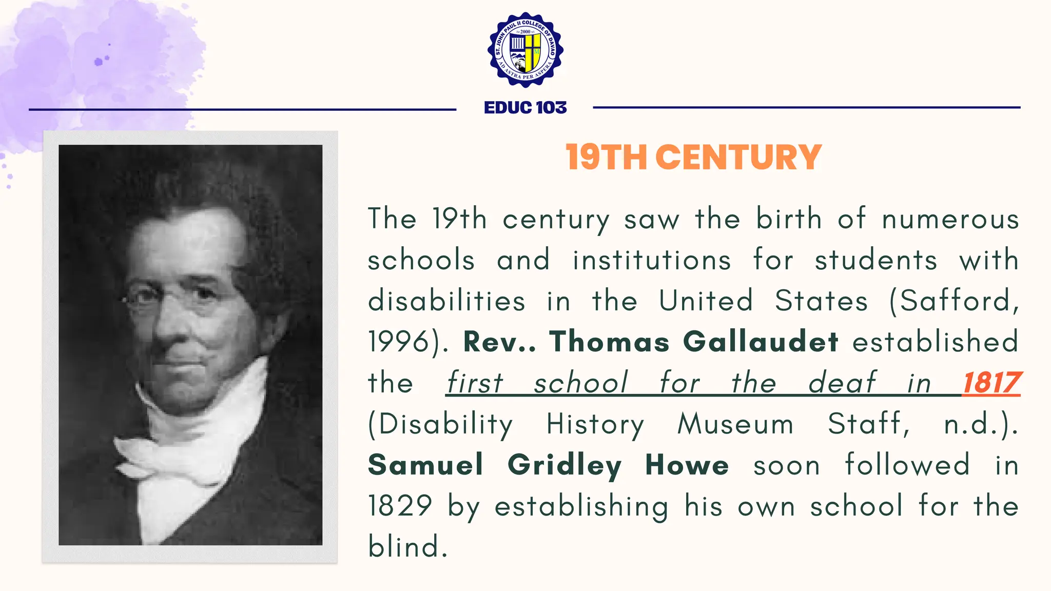 History of Education for Students with Disabilities (Foundation of ...