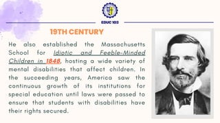 History of Education for Students with Disabilities (Foundation of ...
