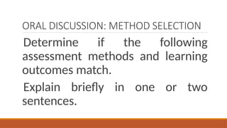 EDUC 105 – ASSESSMENT IN LEARNING 1 activity (method selection).pptx