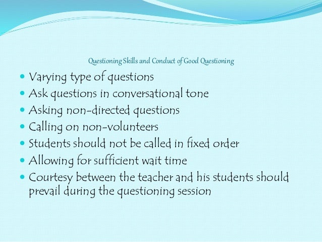 The Art of Questioning