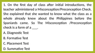 EDUC 105 (Assessment in Learning 1) Pre-Test 1 | PPTX