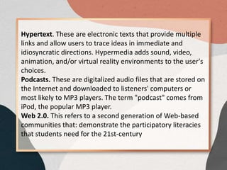 Common 21st Century Technology tools for learning | PPTX