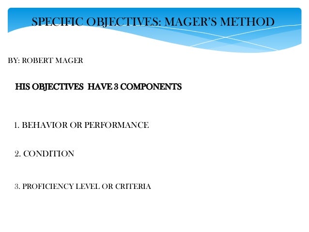 formulating goals and objectives