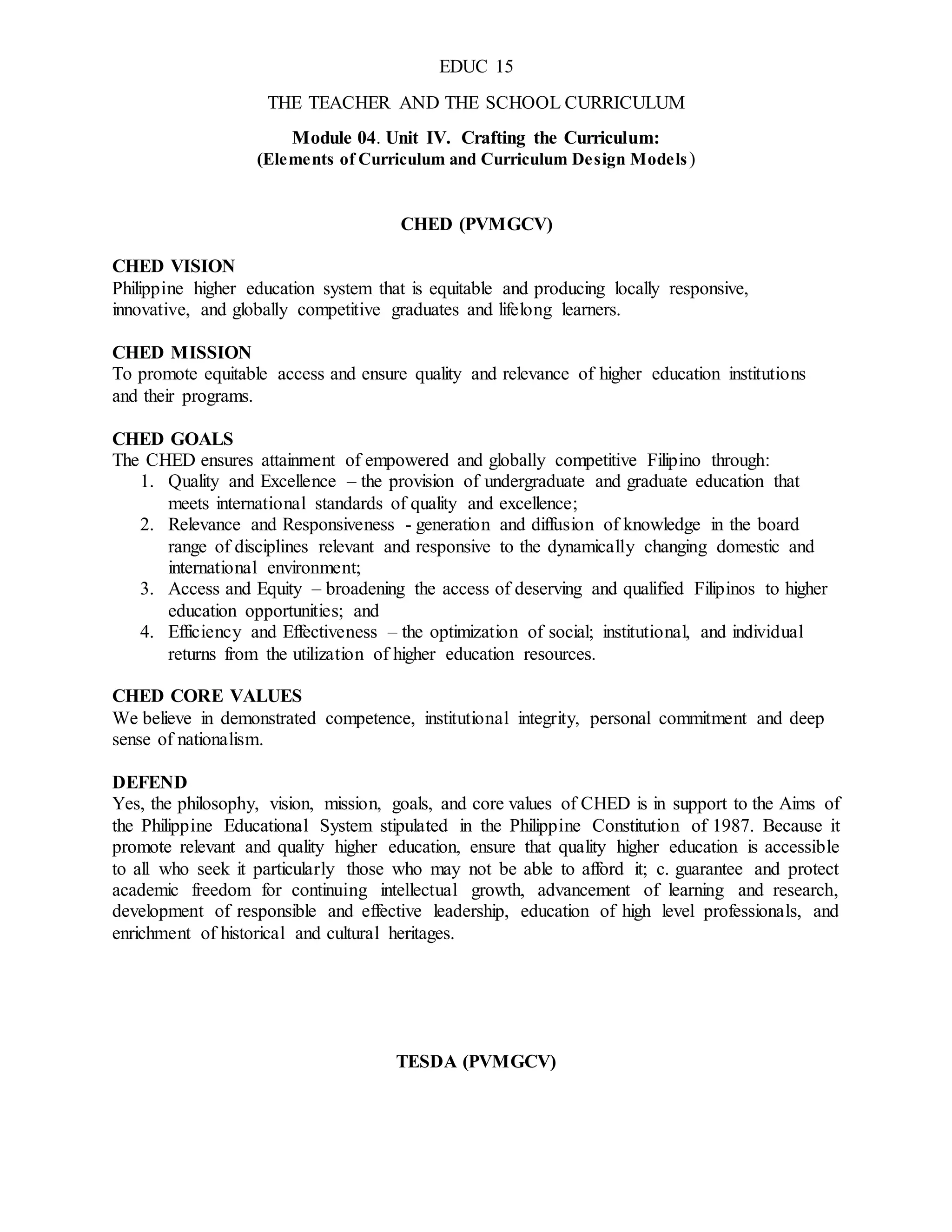 Educ 15 The Teacher and the School Curriculum | DOCX