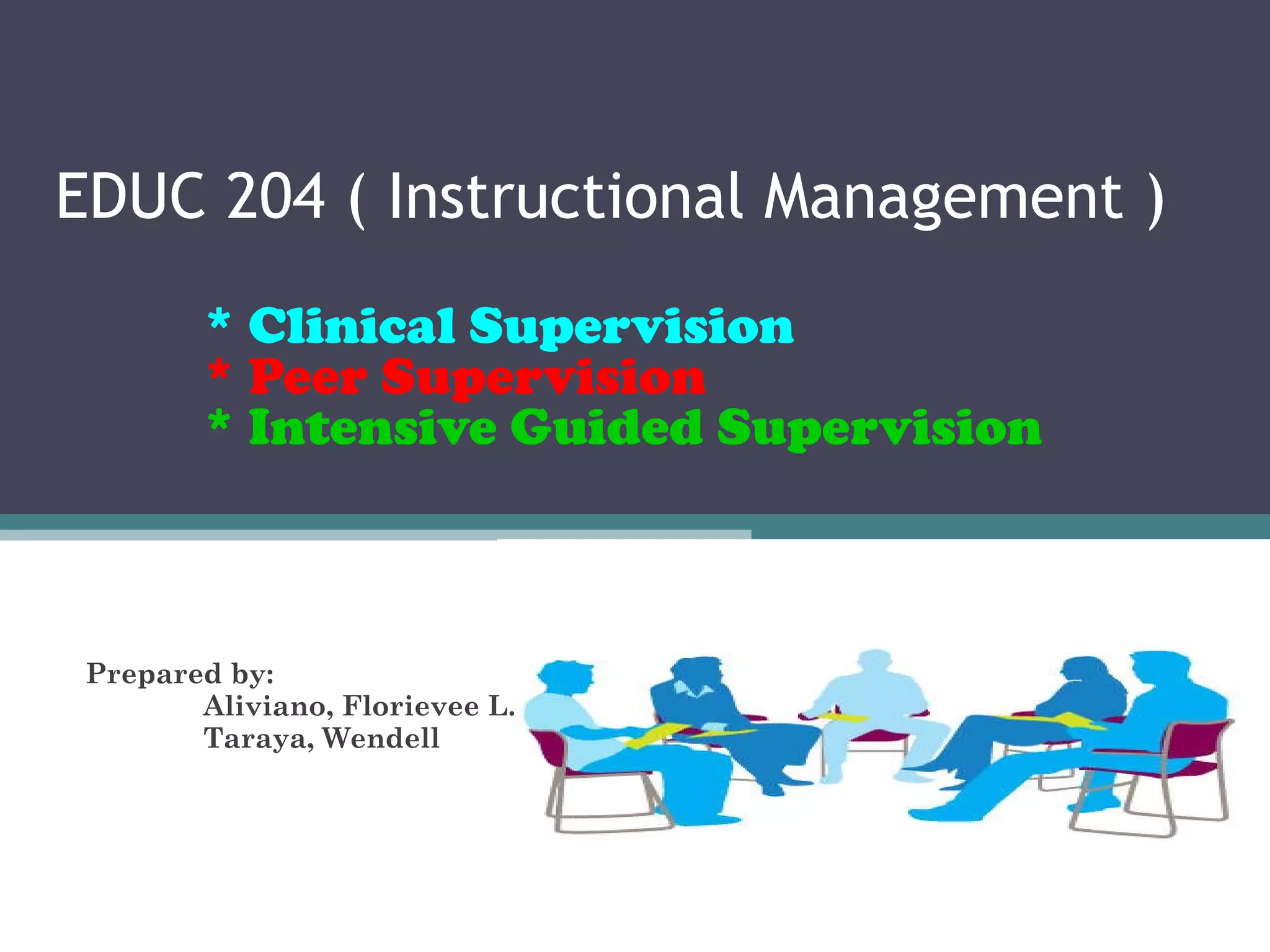 instructional management clinical, peer and intensive guided ...