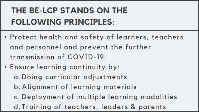 EDUC 211 Basic Education Learning Continuity Plan | PPT