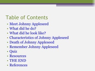 Educ 214 Johnny Appleseed Power Point | PPT
