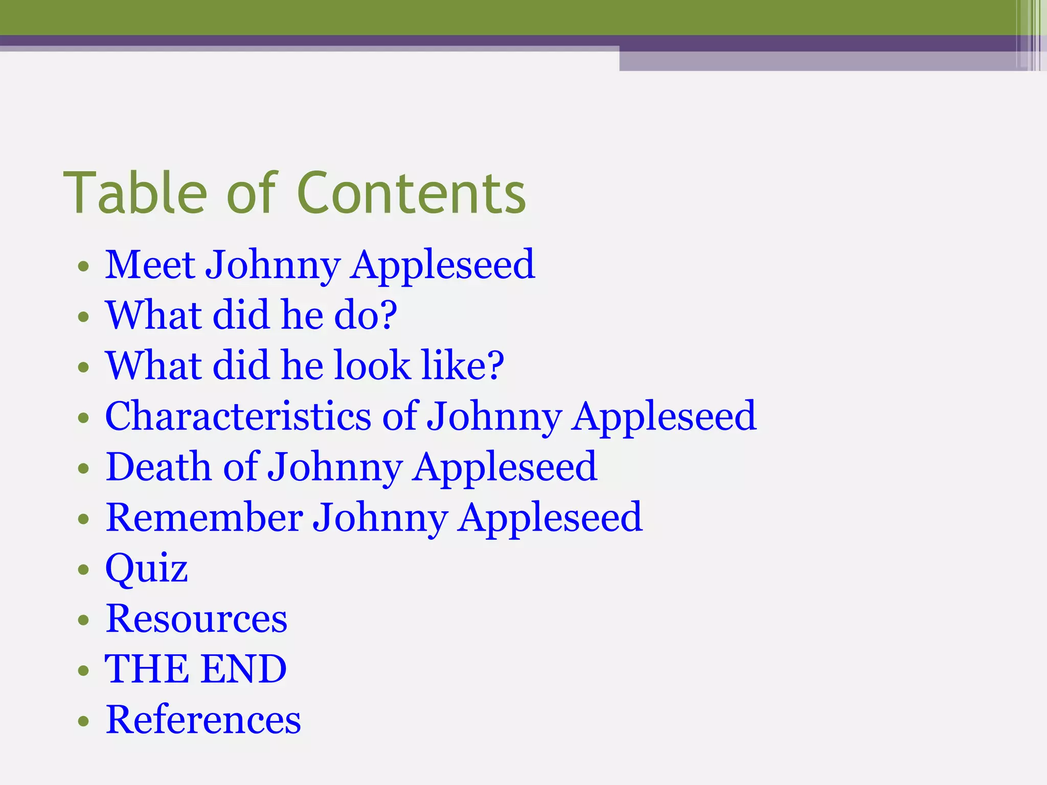 Educ 214 Johnny Appleseed Power Point | PPT