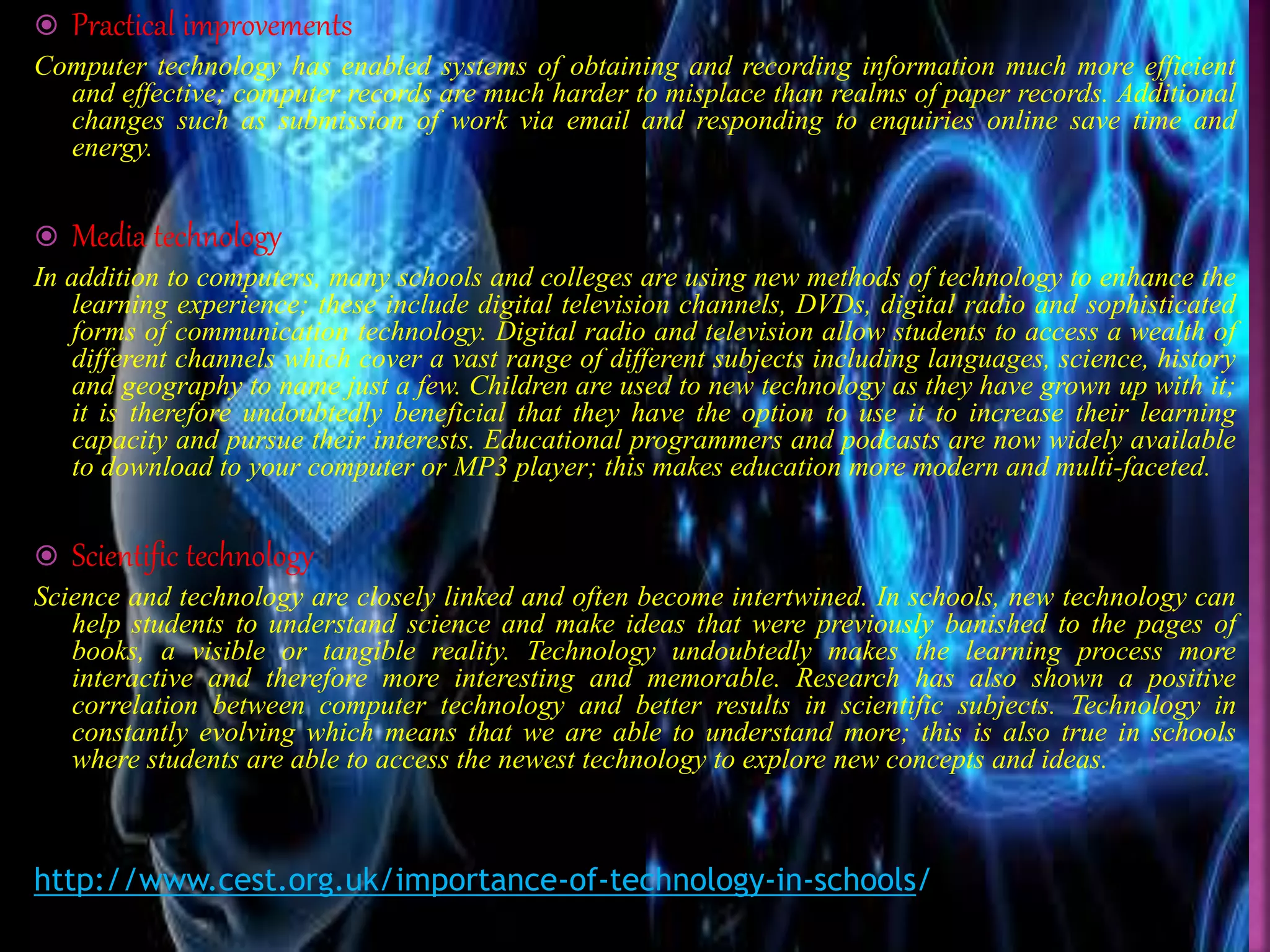 Educ 2d importance of technology in education | PPTX | Education