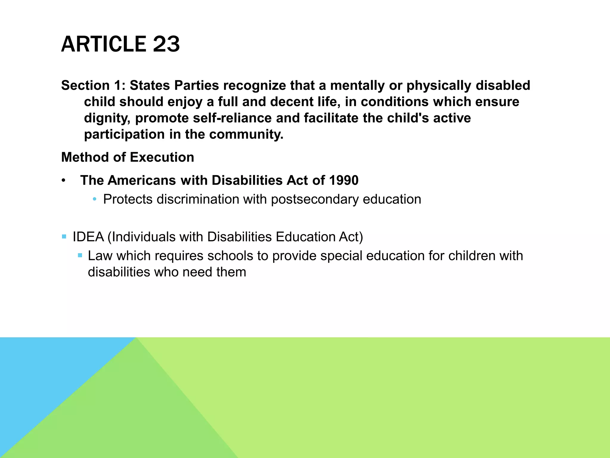 Educ 306 children's bill of rights | PPTX