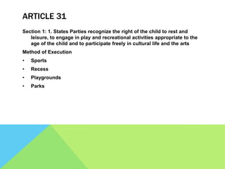 Educ 306 children's bill of rights | PPTX