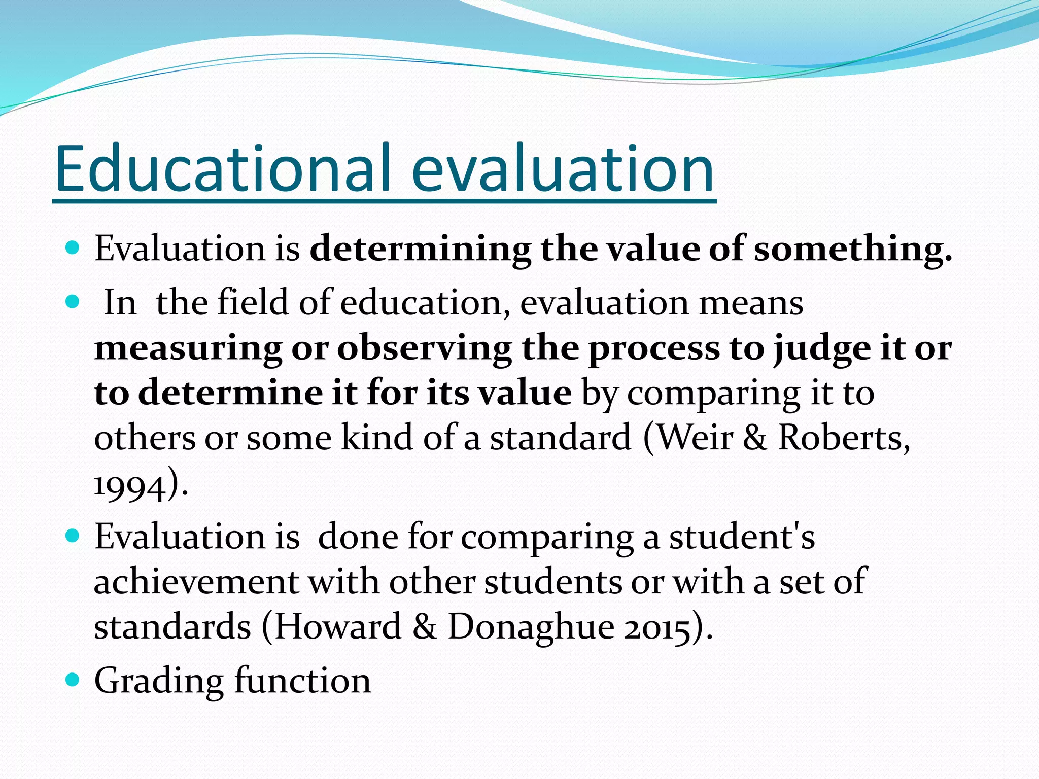 EVALUATION IN EDUCATION | PPTX