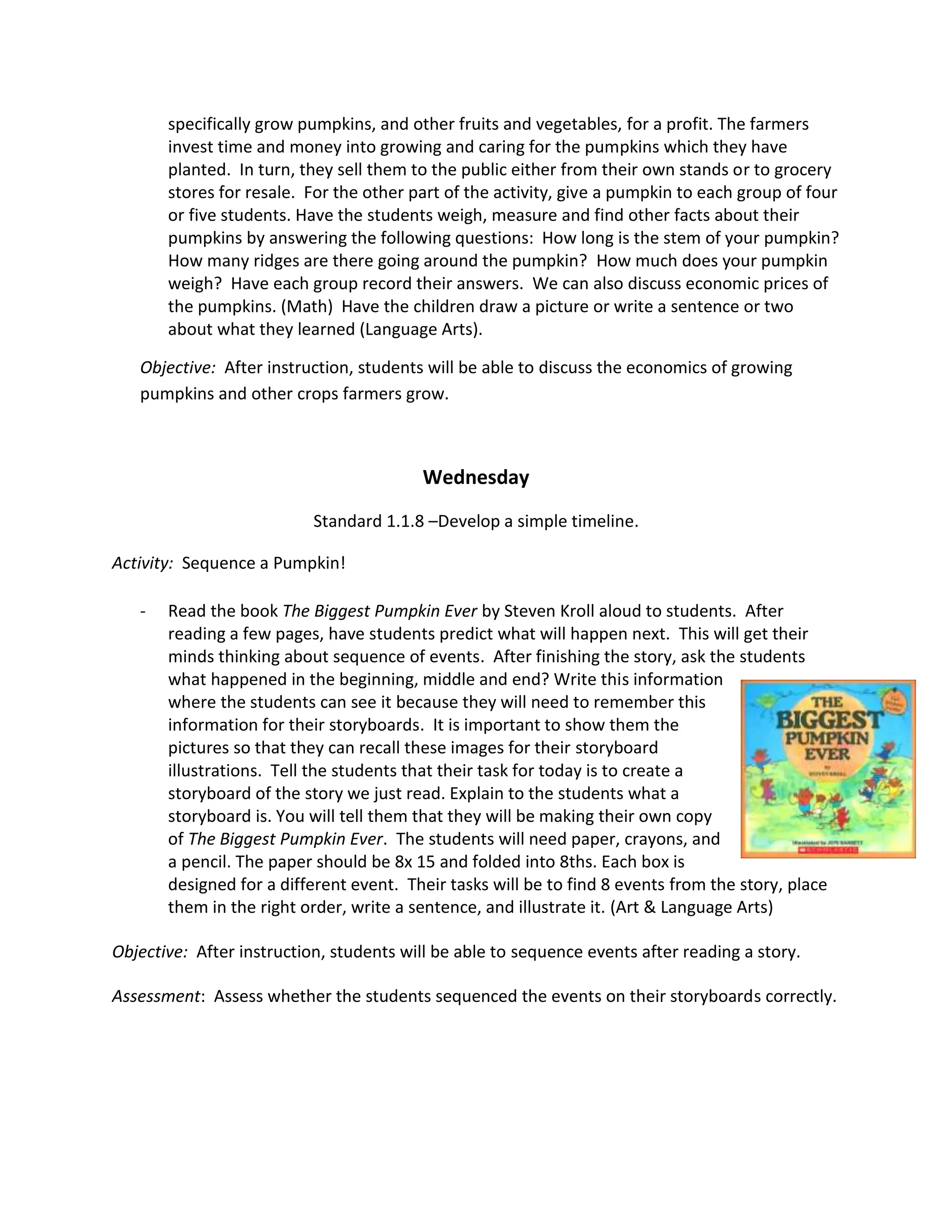 Educ357 Week Long Lesson Plan | PDF