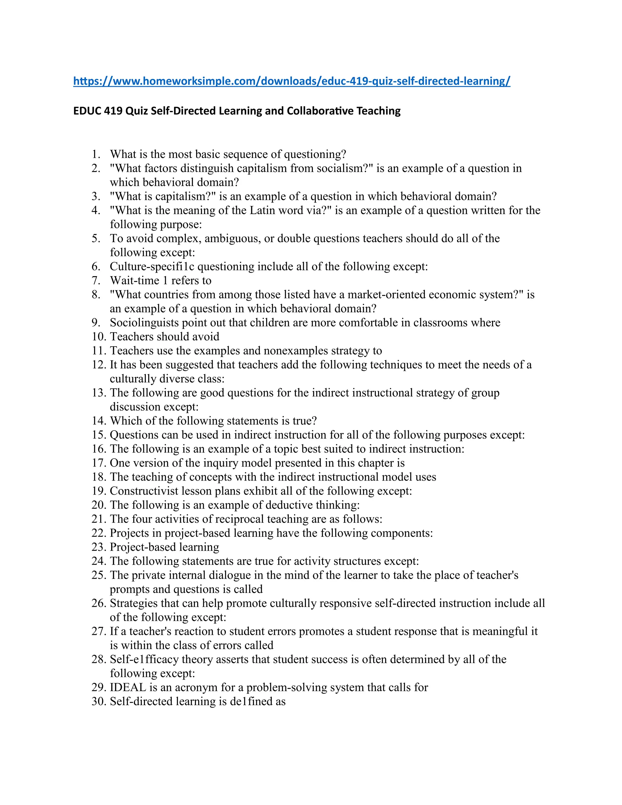EDUC 419 Quiz Self Directed Learning Liberty.docx