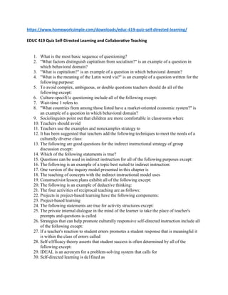 EDUC 419 Quiz Self Directed Learning Liberty.docx