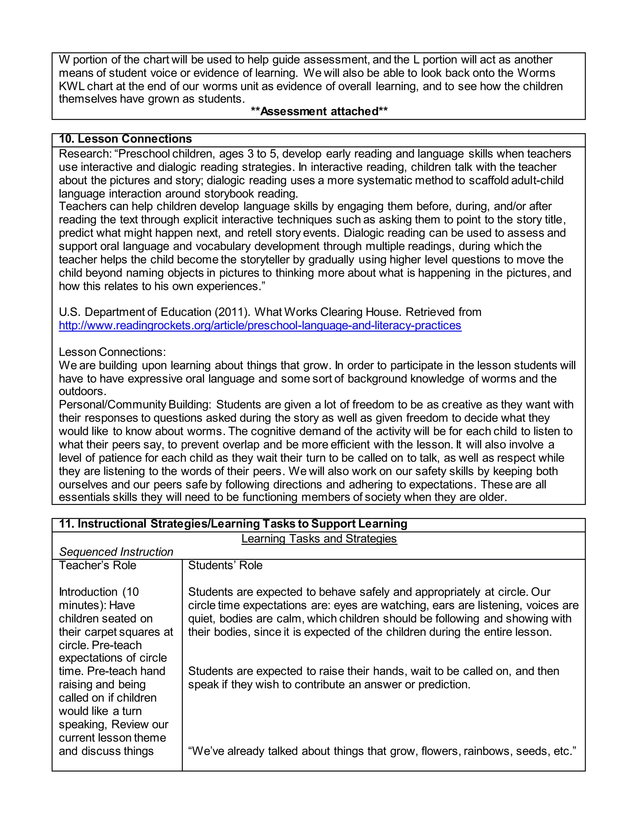 Educ 457 Lesson Plan #1: Introduction to Worms | DOCX