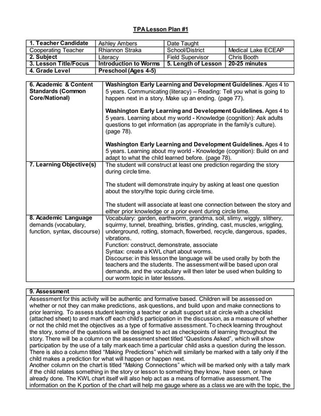 Educ 457 Lesson Plan #1: Introduction to Worms | PDF