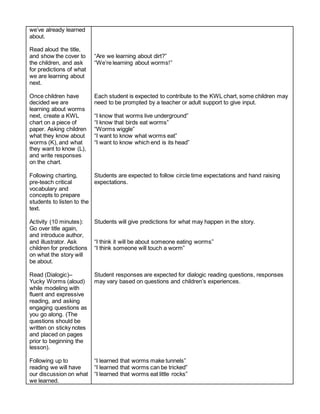 Educ 457 Lesson Plan #1: Introduction to Worms | PDF