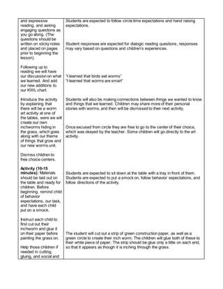 Educ 457 Lesson Plan #4- Inchworms | DOCX