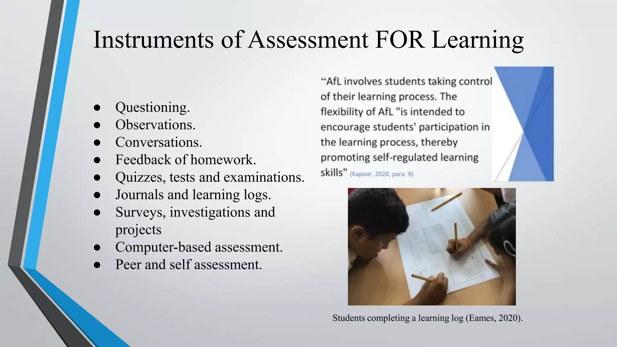 Assessment for, of, and as learning | PPTX