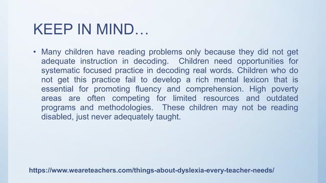 Educ 551 recognizing and overcoming reading problems | PPT