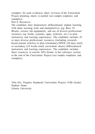 EDUC 571Curriculum Project Mapping, Charts, Evidences, and Reso | PDF