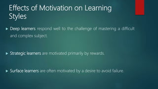 learner characteristics and learning styles and strategies | PPTX