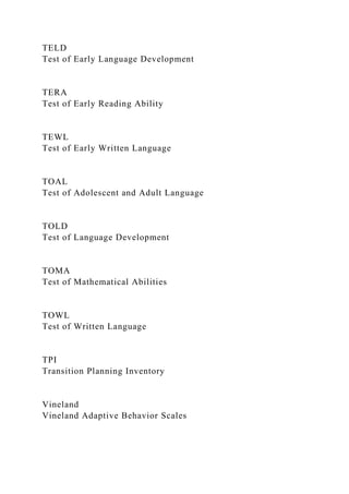 EDUC 622Approved Assessment Instruments ListTest Abbreviation.docx