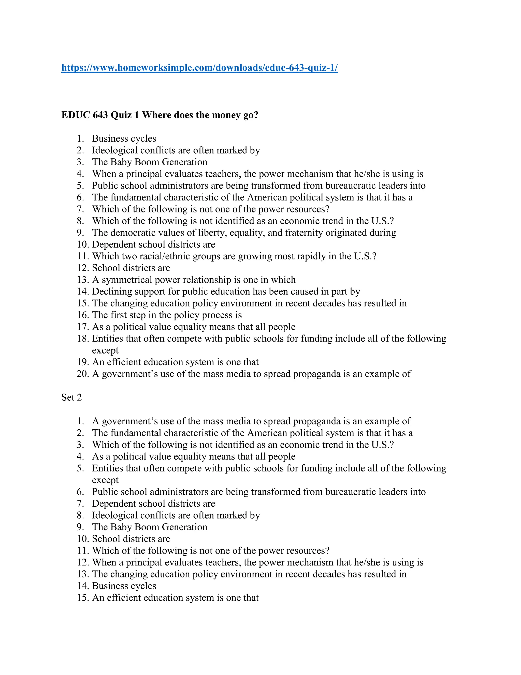 EDUC 643 Quiz 1 Where does the money go.docx