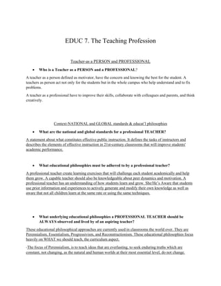 EDUC 7. THE TEACHING PROFESSION.docx