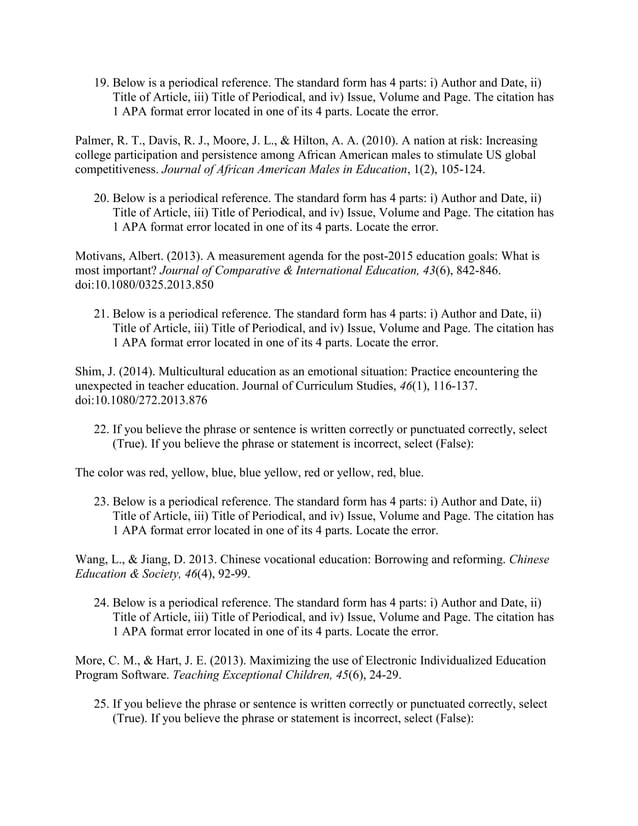 EDUC 701 APA Quiz Liberty Homeworksimple.com.docx | Education