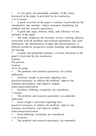 EDUC 701Course Project Final Paper Draft Grading RubricCriter | DOCX