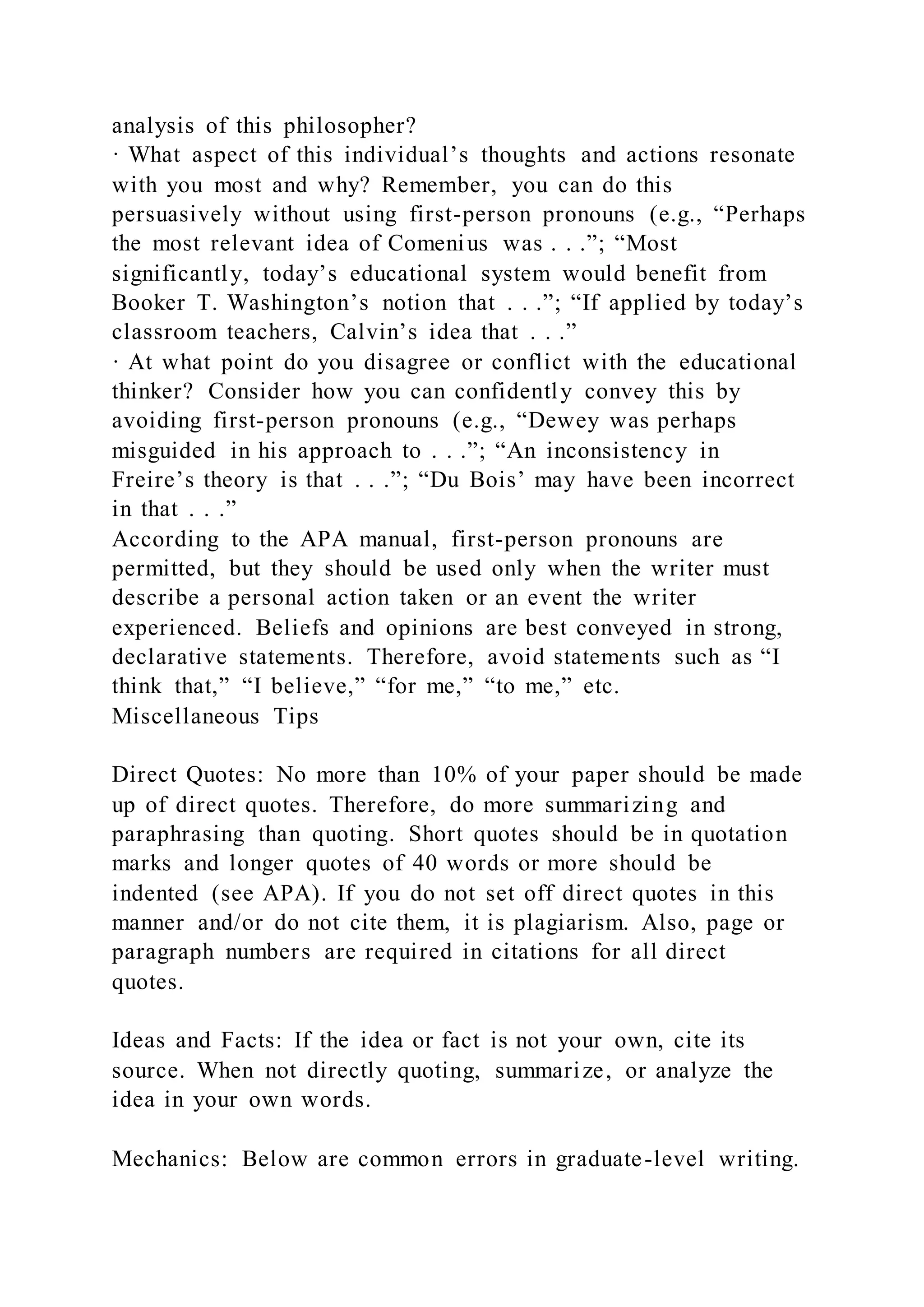 EDUC 703Philosopher Analysis Grading RubricCriteriaLevels of | DOCX