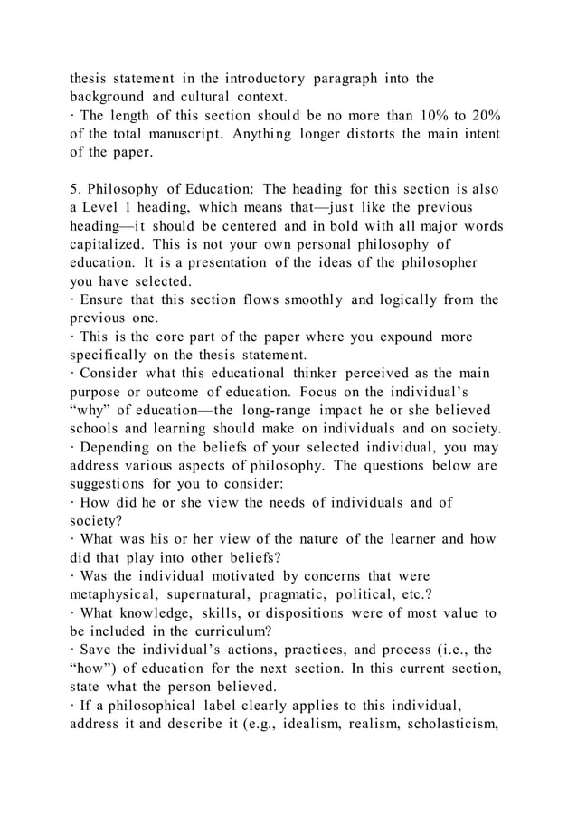 EDUC 703Philosopher Analysis Grading RubricCriteriaLevels of | DOCX