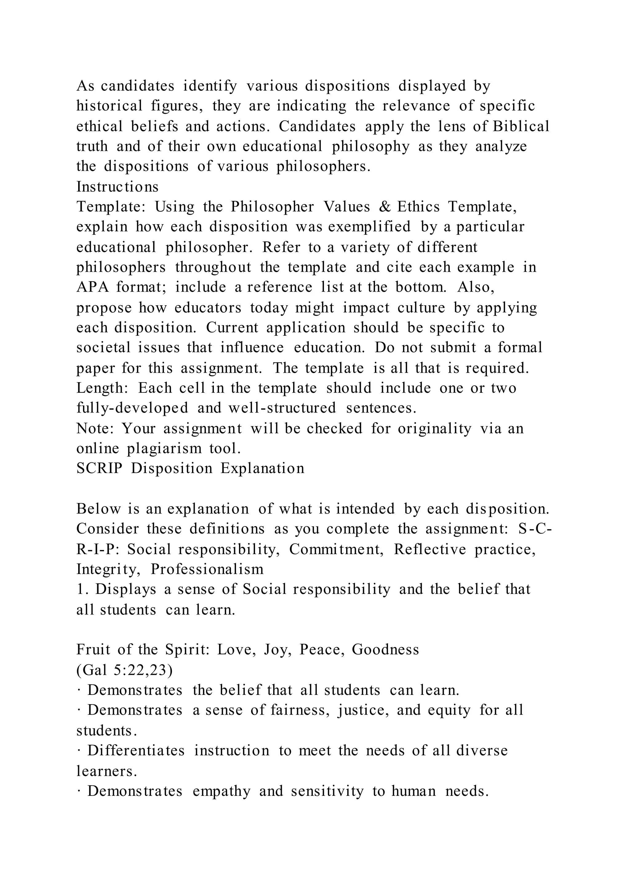 EDUC 703Philosopher Values & Ethics Grading Rubric Criteria | DOCX