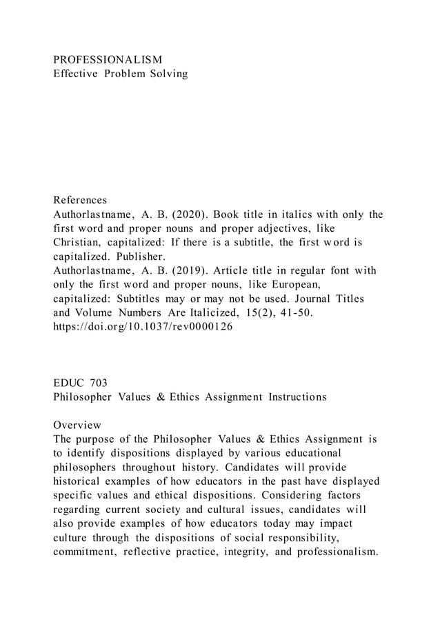 EDUC 703Philosopher Values & Ethics Grading Rubric Criteria | DOCX