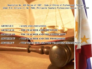 The Code of Ethics for EDUC 7 | PPT