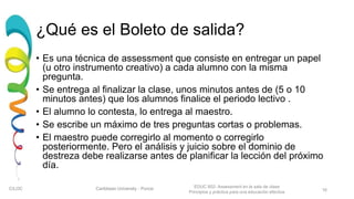 Assessment: boleto de salida | PPTX