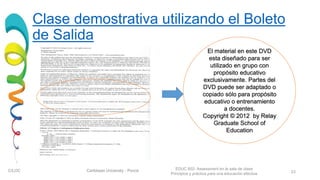Assessment: boleto de salida | PPTX