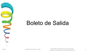 Assessment: boleto de salida | PPTX