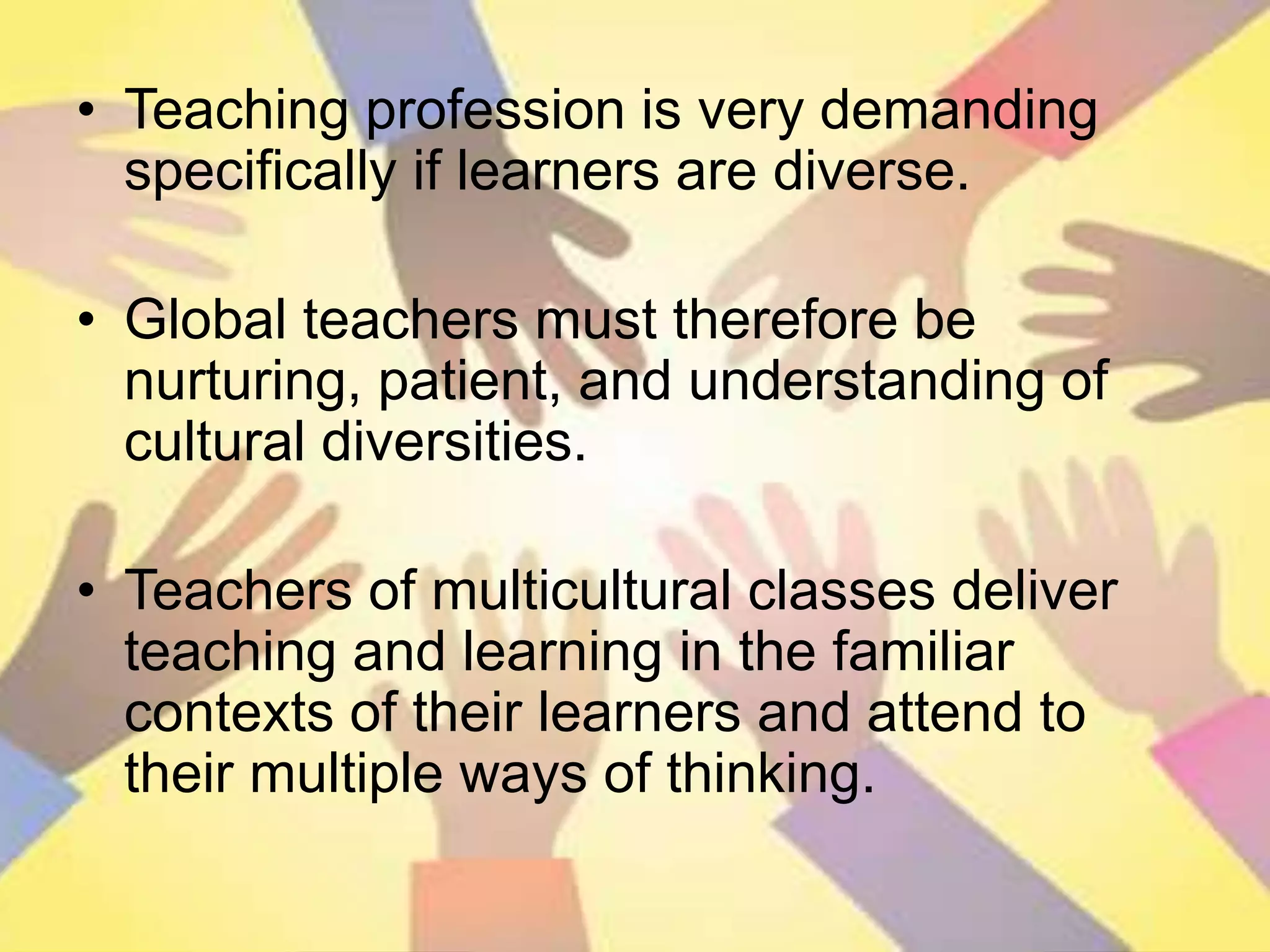 GLOBAL TEACHERS: MULTI-CULTURALLY SKILLED | PPTX