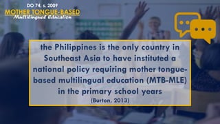 Mother Tongue-Based Multilingual Education in the Philippines | PDF