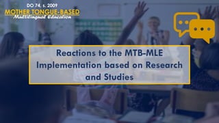 Mother Tongue-Based Multilingual Education in the Philippines | PDF