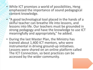 Principles on ICT Use in Education in Singapore | PPTX