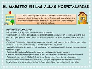 Educación en hospitales y atención domiciliaria | PPTX